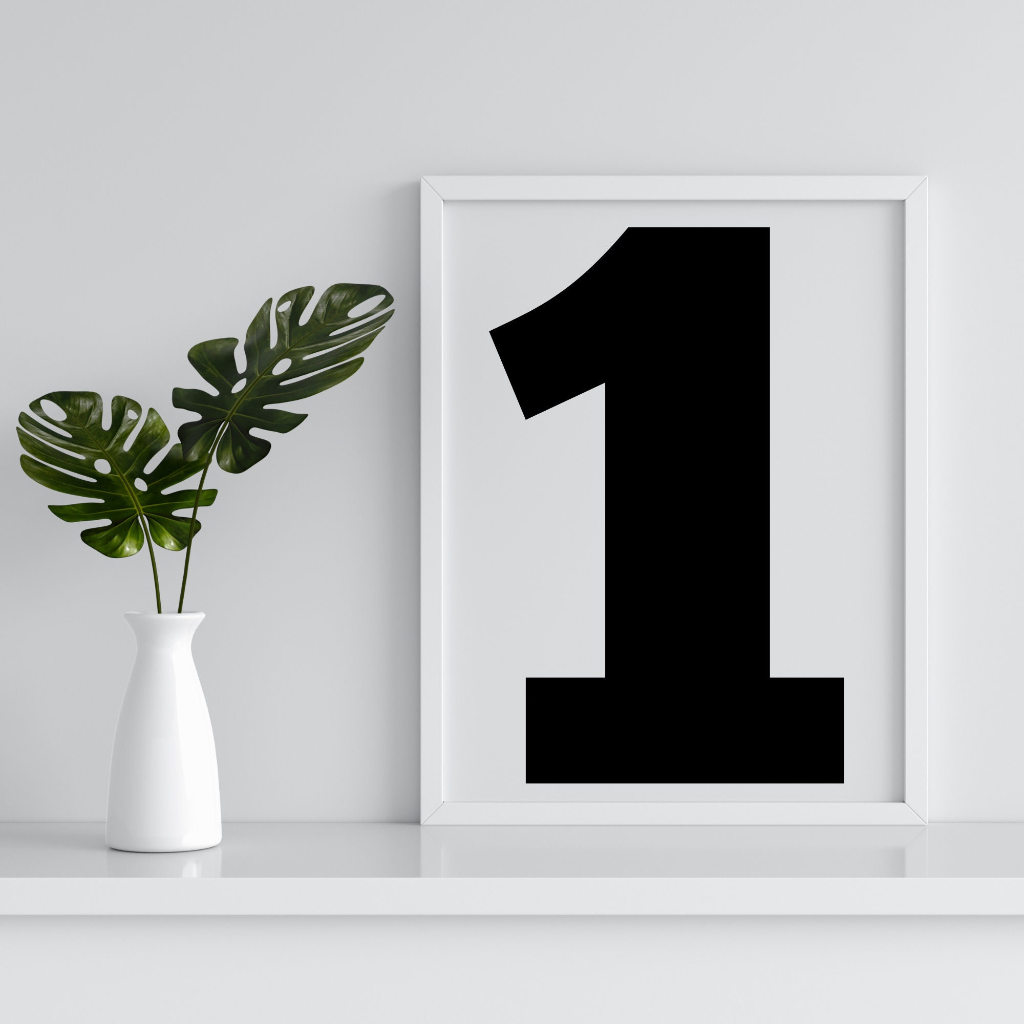 Number Wall Poster- Wall Art, Minimalist, Bold, Block, Numbers - Etsy