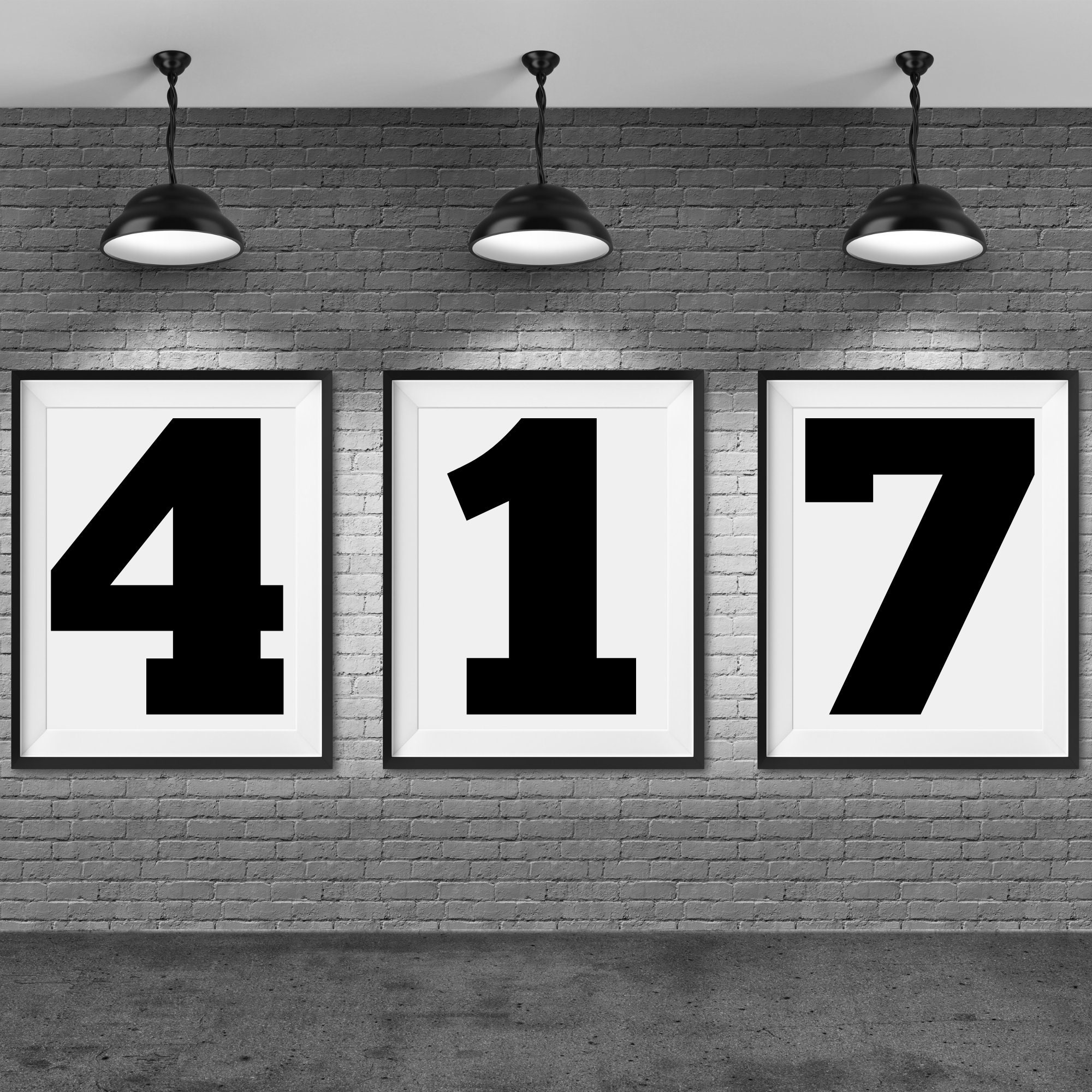 Number Wall Poster- Wall Art, Minimalist, Bold, Block, Numbers - Etsy