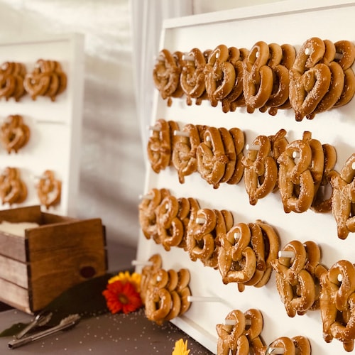 Pretzel Wall With Stand Holds 32 Pretzel Wall Wedding - Etsy