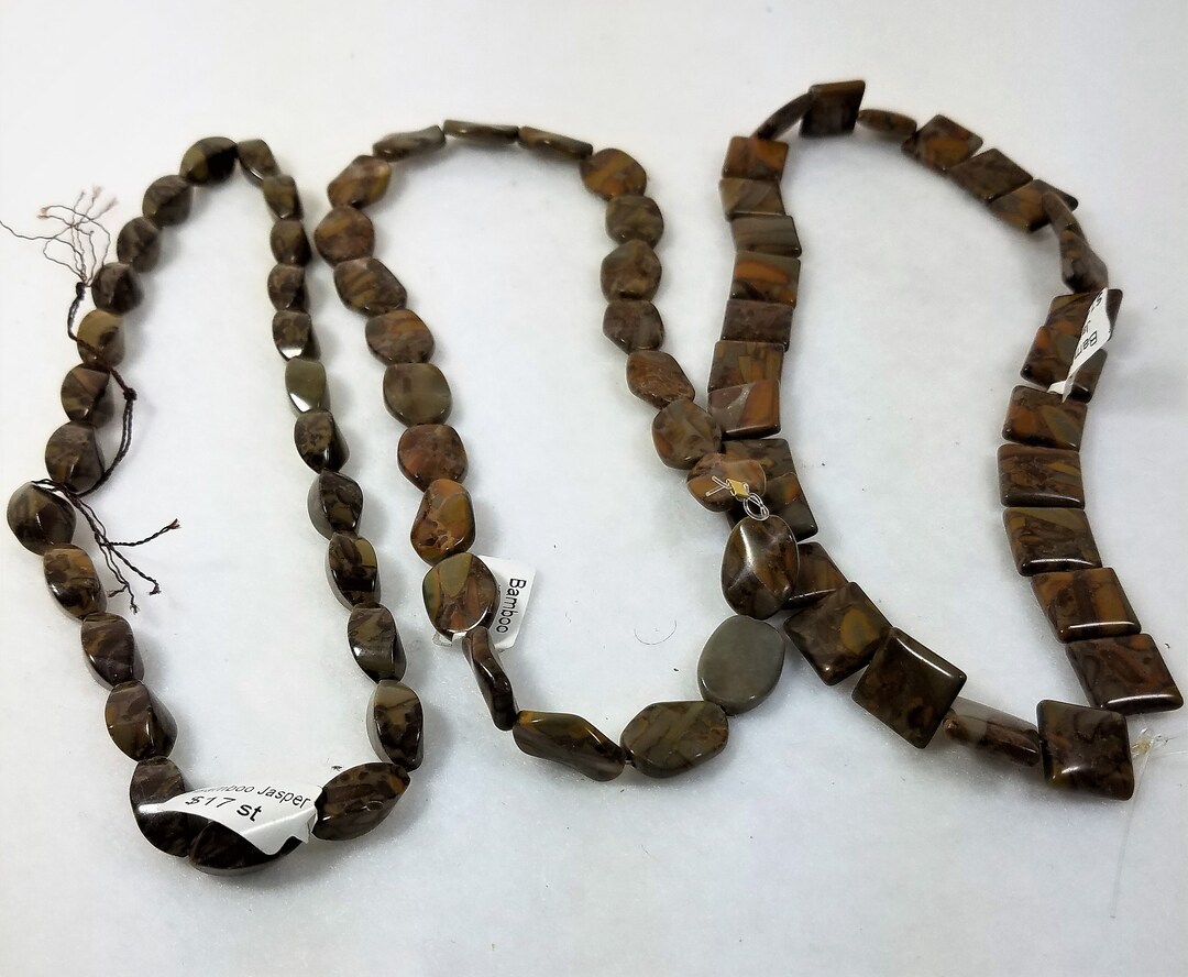 Bamboo Jasper Beads 15,18mm/3shapes Gemstone Beads Jewelry Natural ...