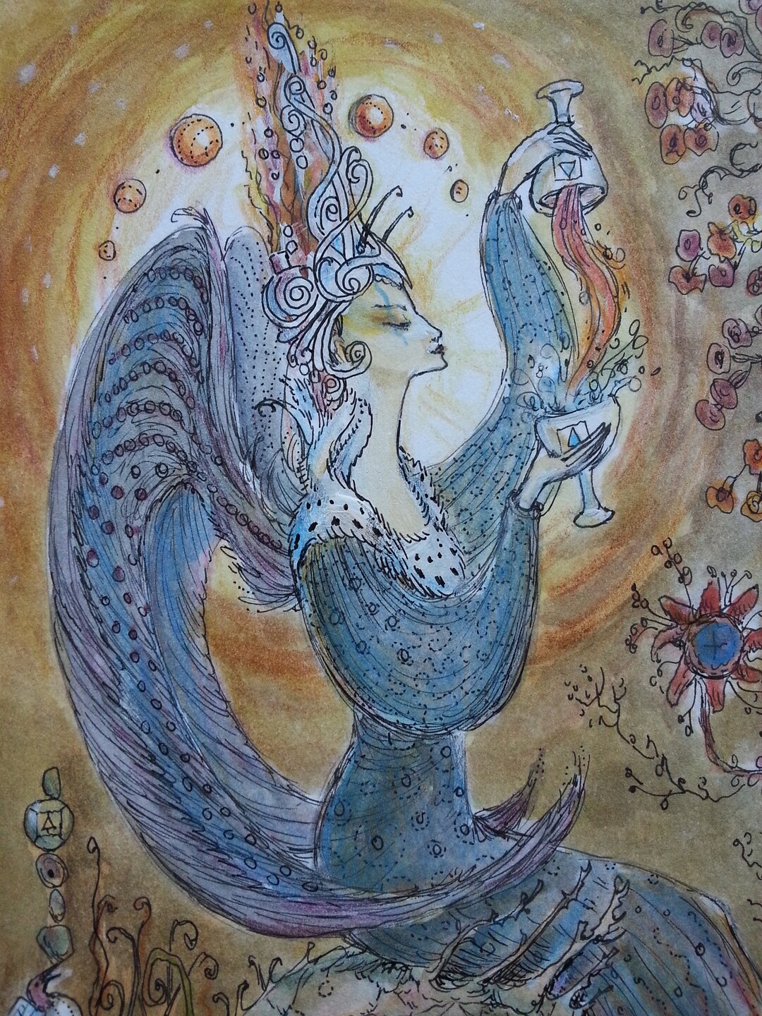 Original, Unique Hand-painted Watercolor, Paulina Cassidy, Poly Fae ...