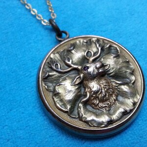 Rare Antique Edwardian/art Nouveau Gold-filed Locket, Powerful Deer ...