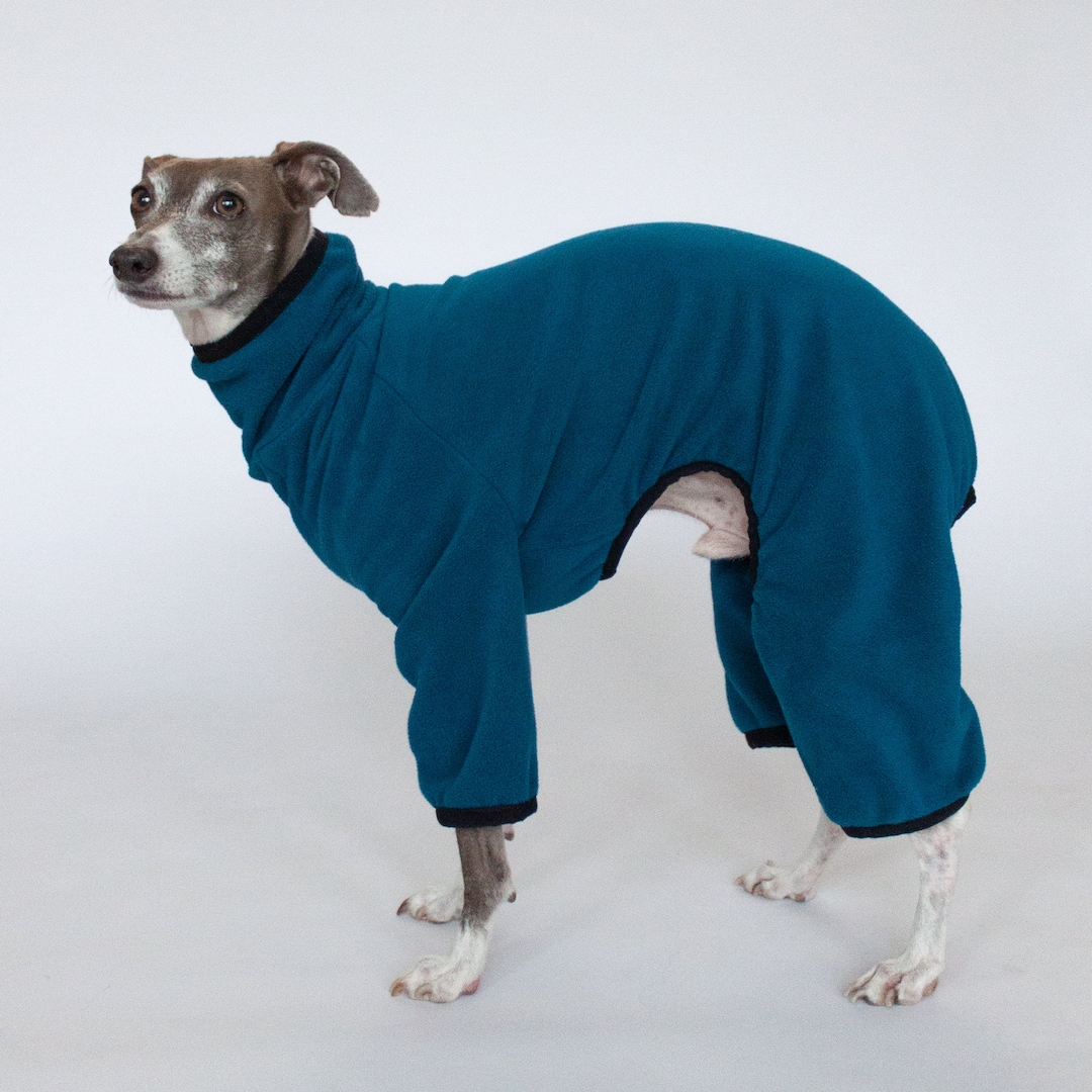 Fleece Dog Pajamas - Teal Blue | Greyhound, Whippet, Pitbull, Xolo + - Etsy