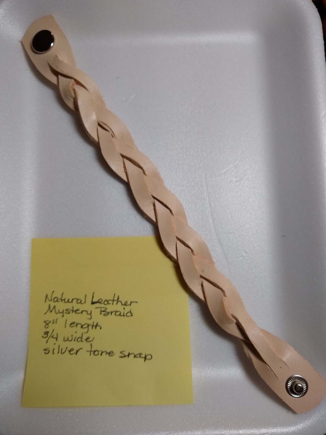 Mystery Braid Cuff in Natural Leather - Etsy