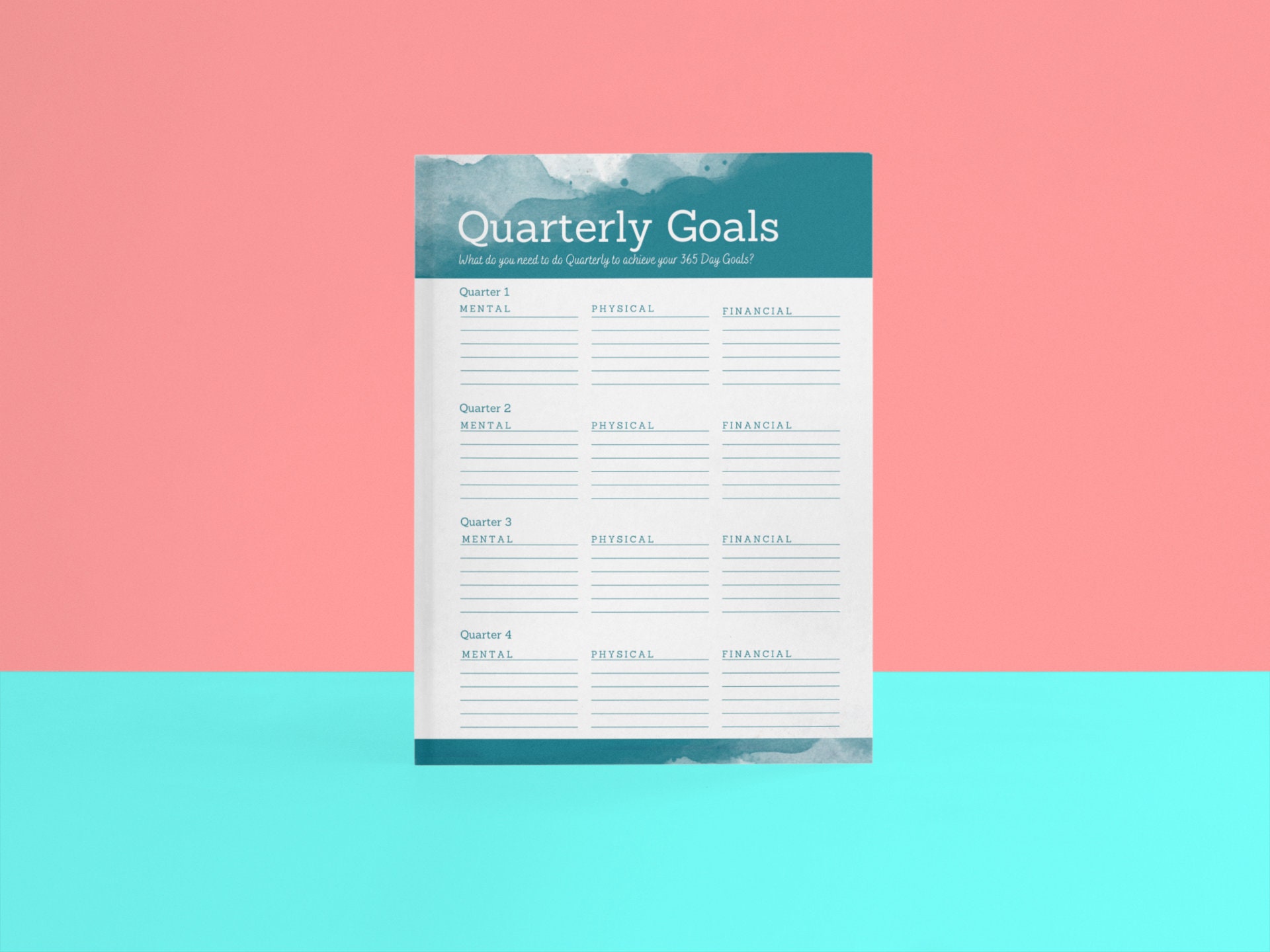 Quarterly Goal Setting Journal Printable Instant Download Planner 2022 ...