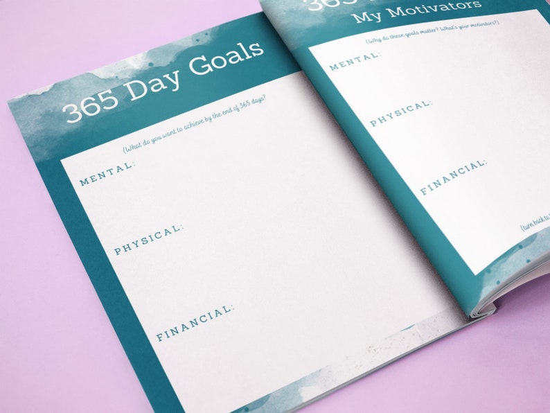 365 Goal Setting Printable Instant Download Planner 2022 Self-care - Etsy