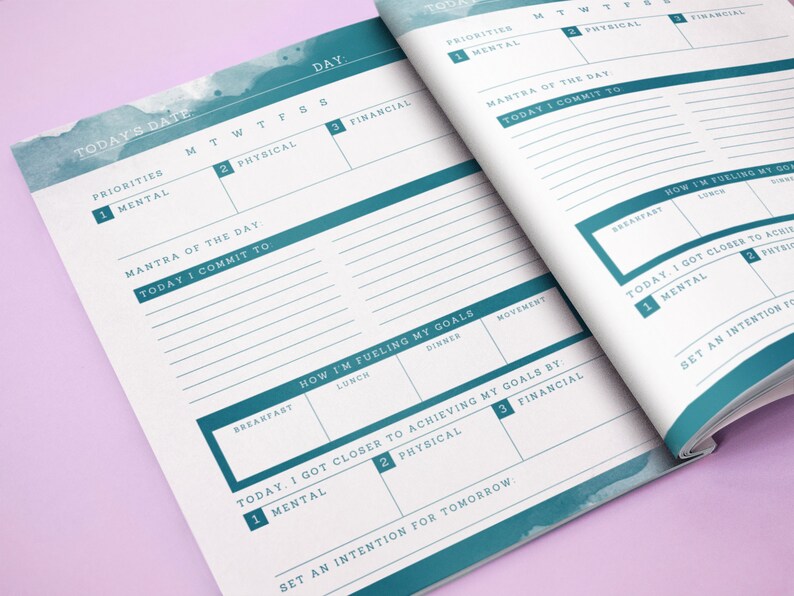 Daily Goal Setting Journal Printable Instant Download | Etsy