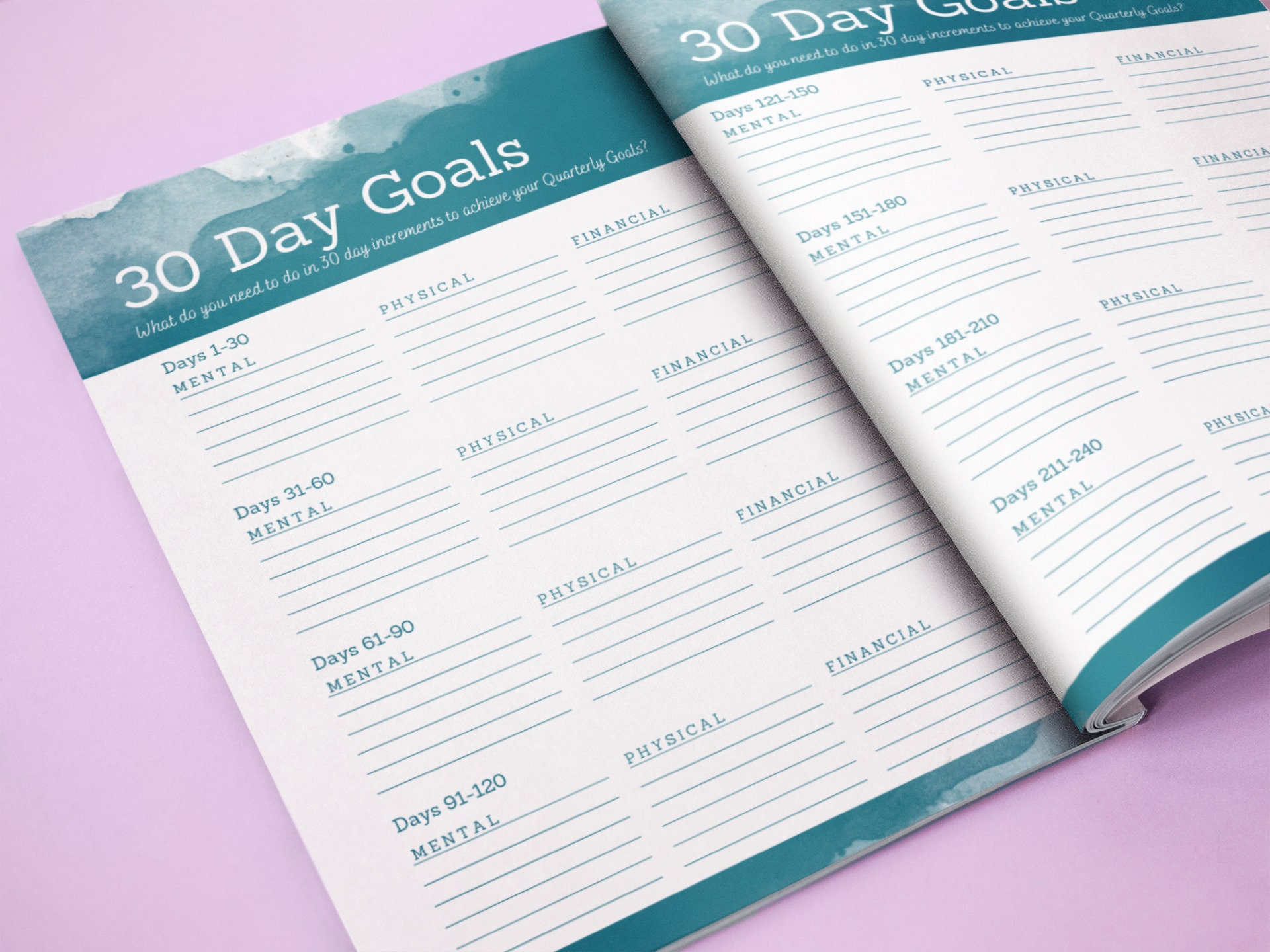 30 Day Goal Setting Journal Printable Instant Download Planner 2022 ...