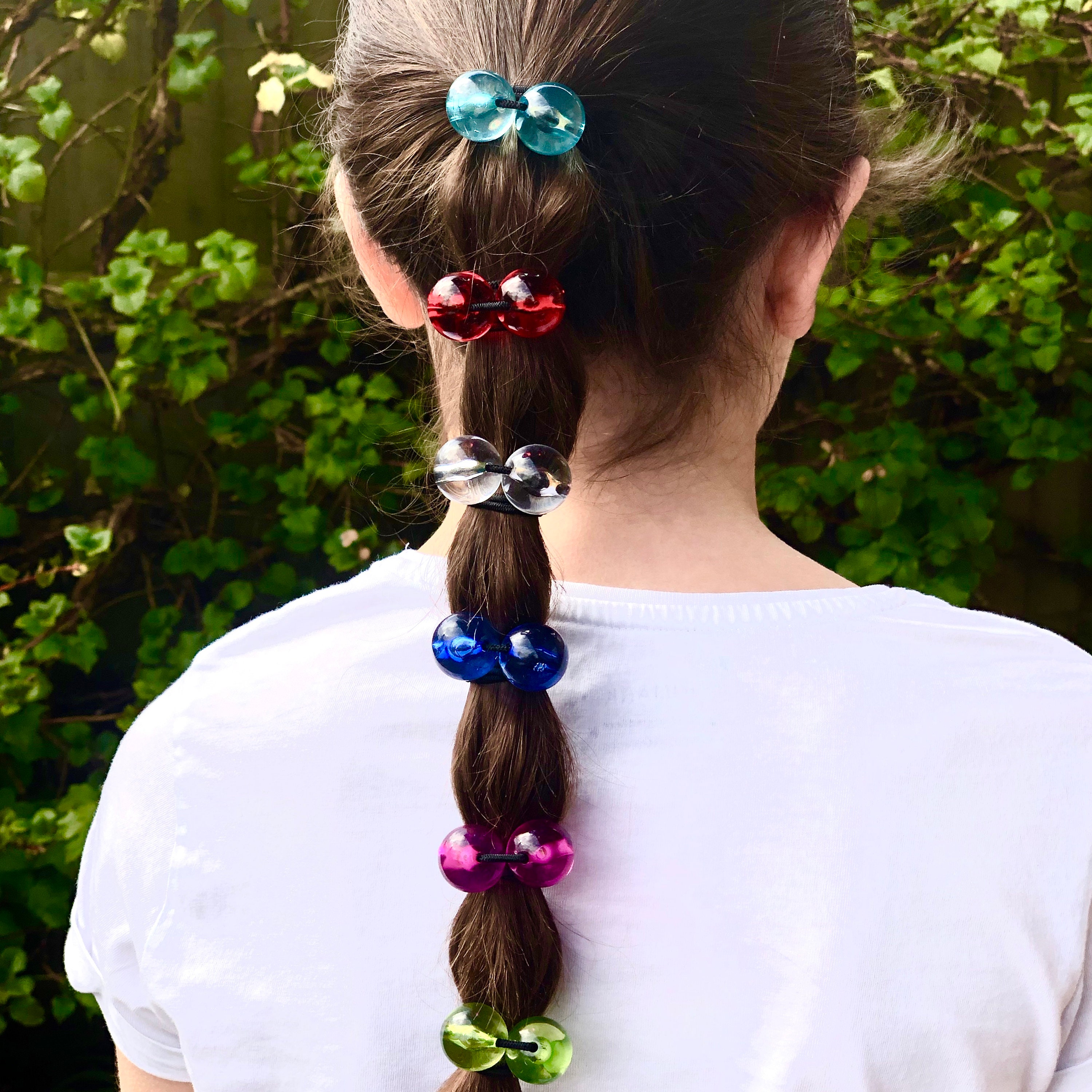 Red Bobble Hair Ties. Girls Hair Bobbles. Red Bead Hair Accessories ...