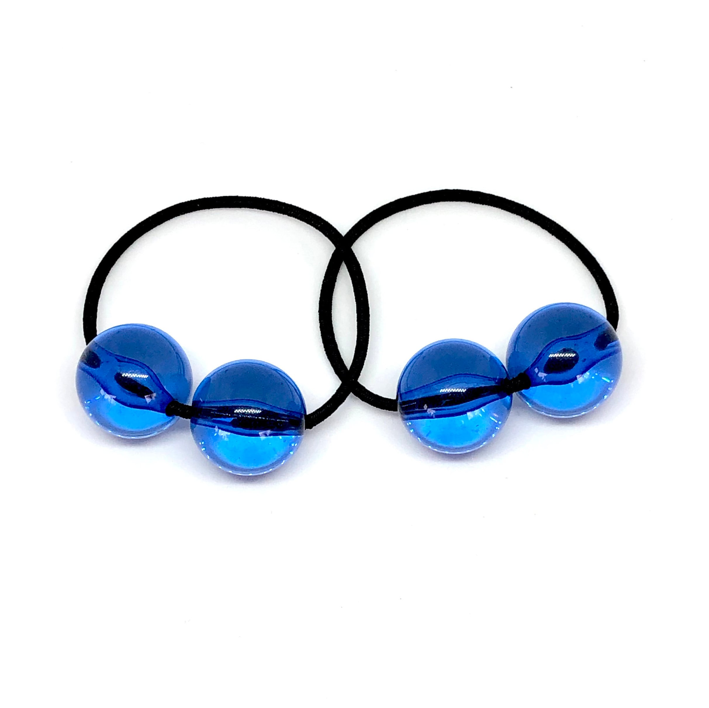 Blue Twin Ball Hair Bobbles for Girls. Toddler Hair Bobbles. - Etsy UK