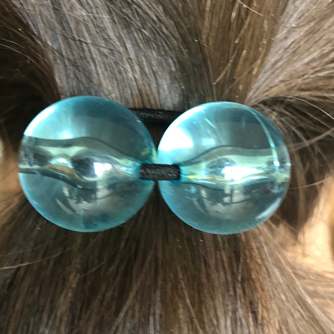 Retro Hair Bobbles for Girls, Blue Ball Hair Ties for Girls, Kids Bead ...