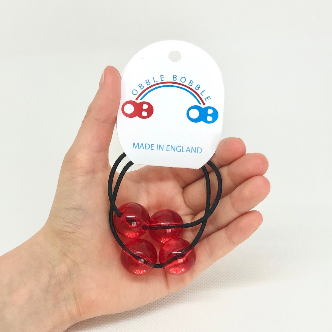Red Bobble Hair Ties. Girls Hair Bobbles. Red Bead Hair Accessories ...
