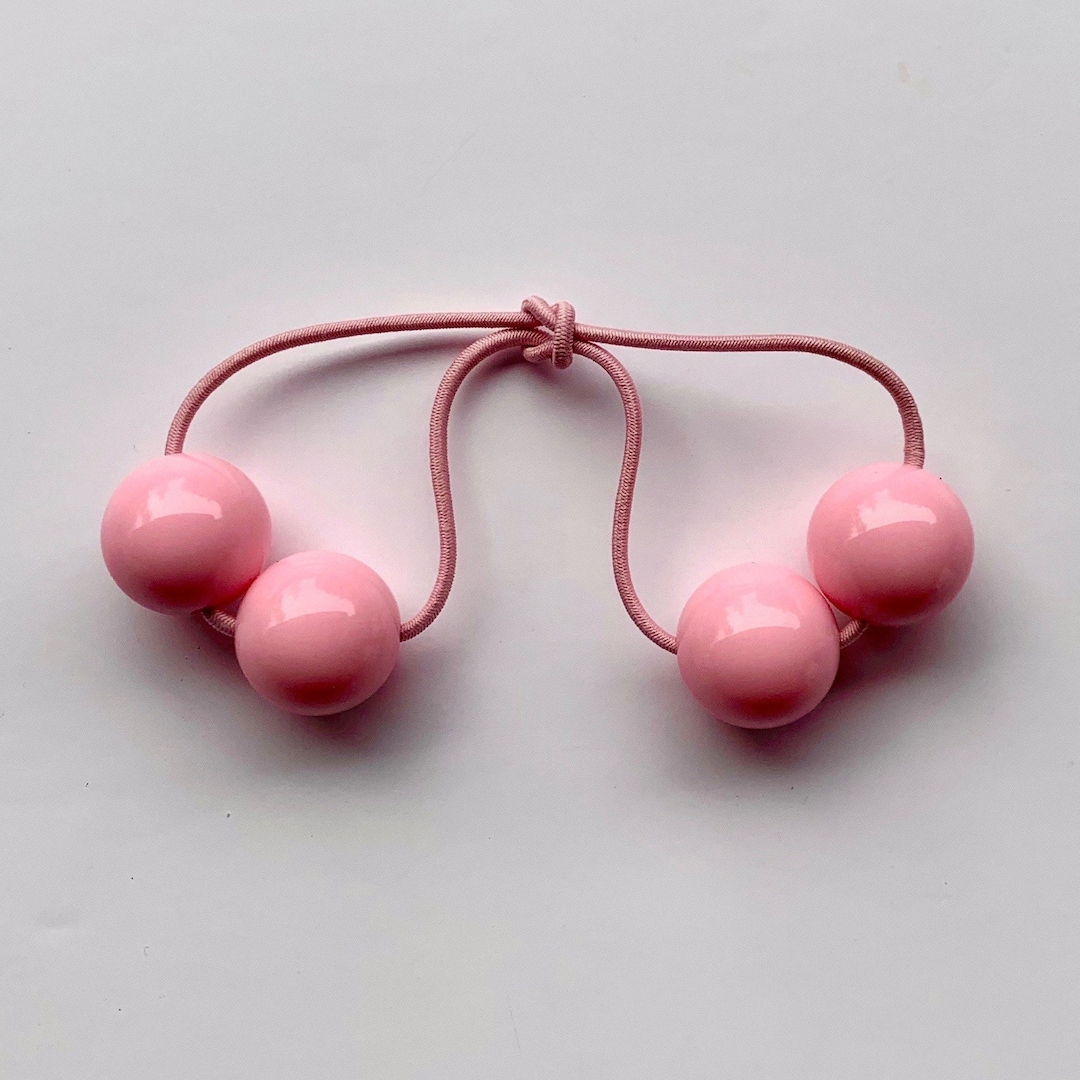 Pink Hair Bobbles for Girls, Bobble Hair Accessories, Ball Hair Ties ...