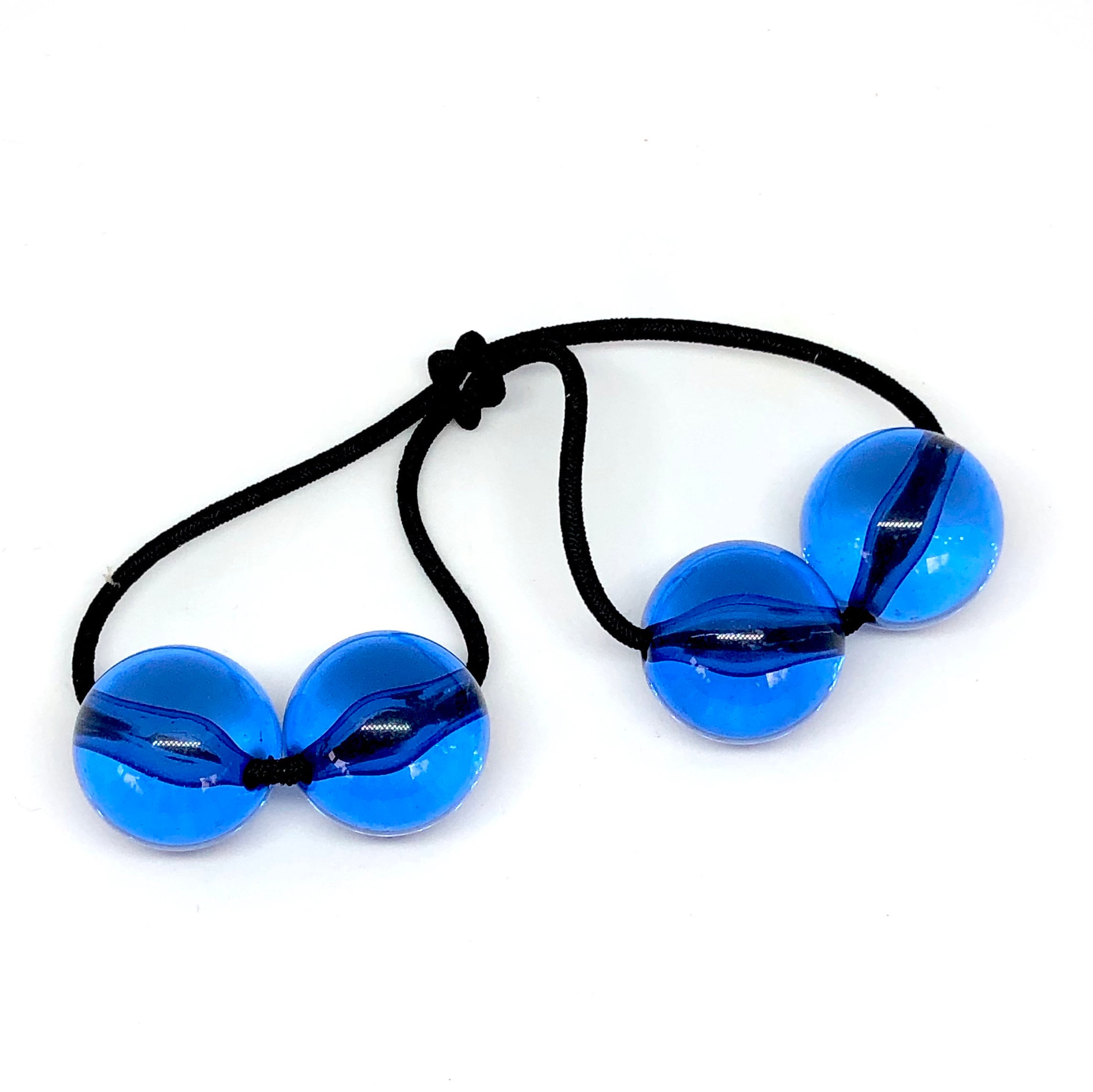 Blue Twin Ball Hair Bobbles for Girls. Toddler Hair Bobbles. Blue Retro ...