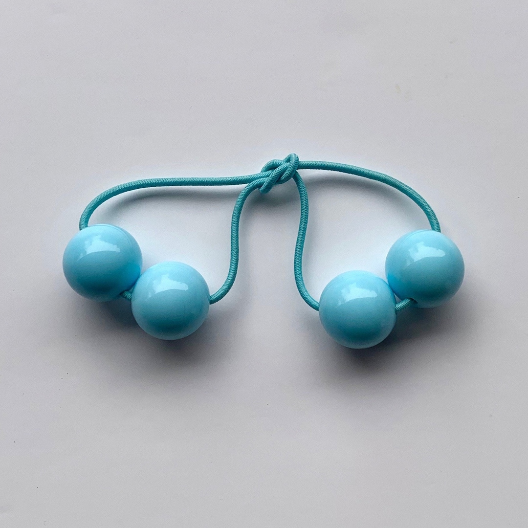 Hair Bobbles for Girls, Blue Ball Hair Ties, Blue Ball Ponytail Holders ...