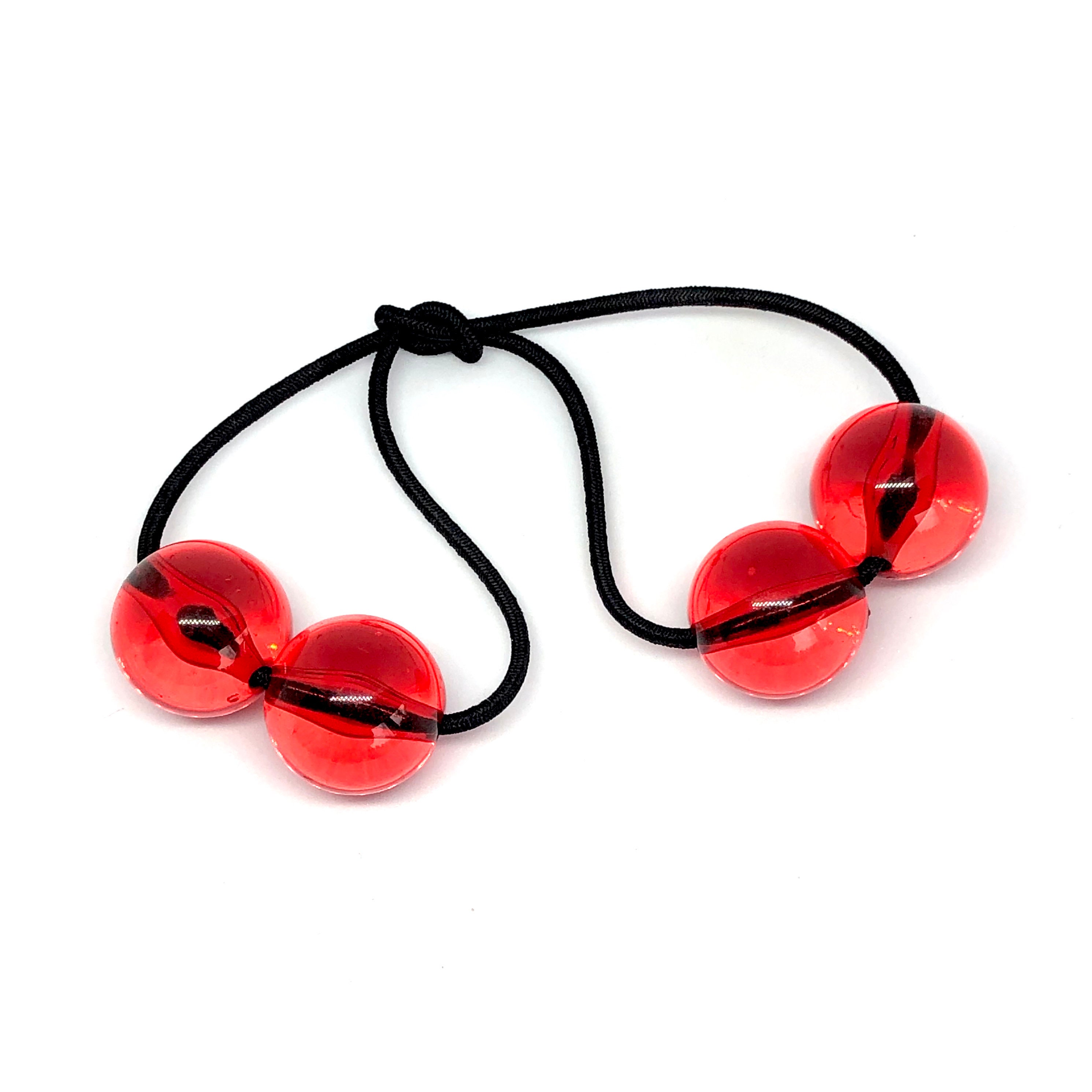 Red Bobble Hair Ties. Girls Hair Bobbles. Red Bead Hair Accessories ...