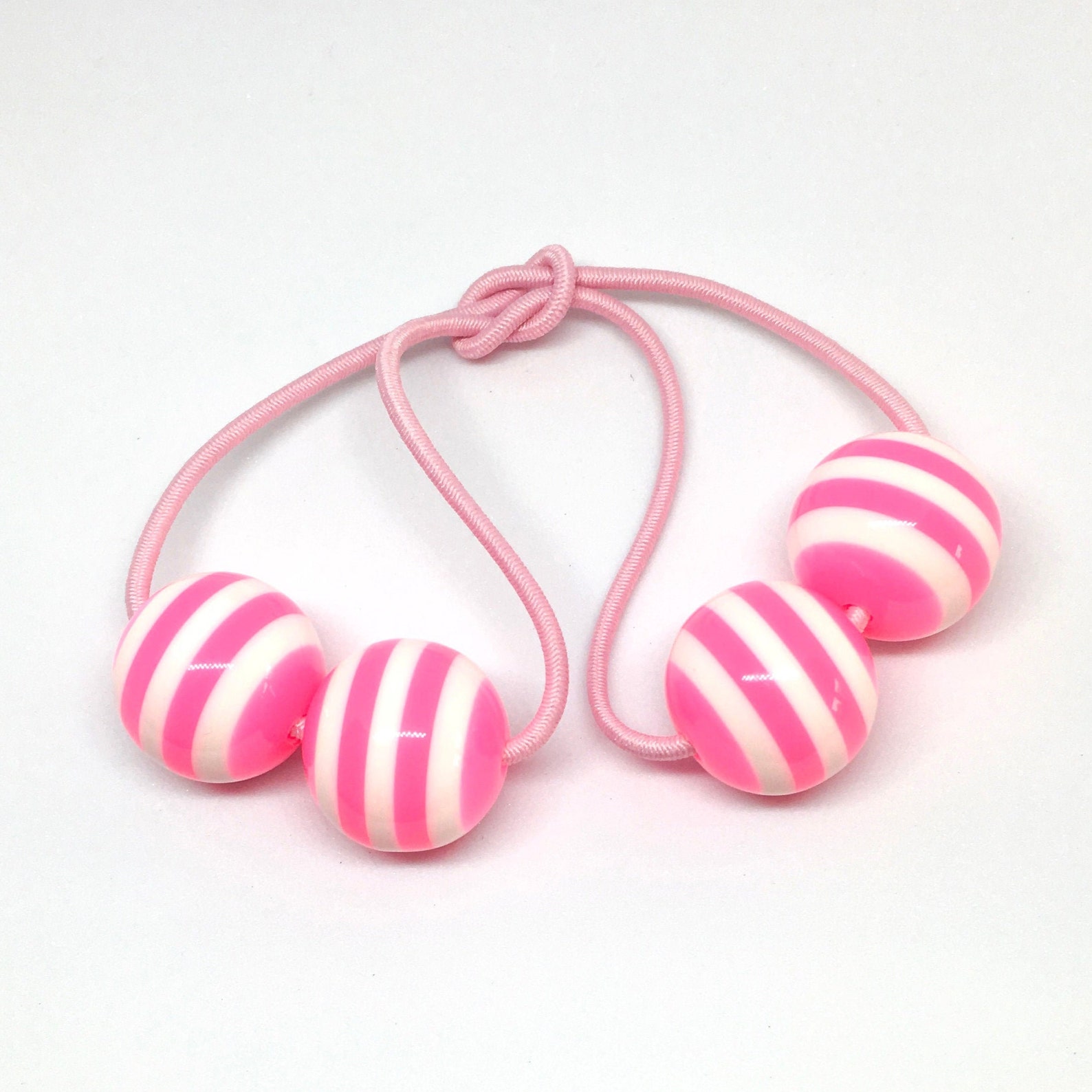 Girls Hair Bobbles, Pink Ball Hair Ties, Bobble Hair Accessories for ...