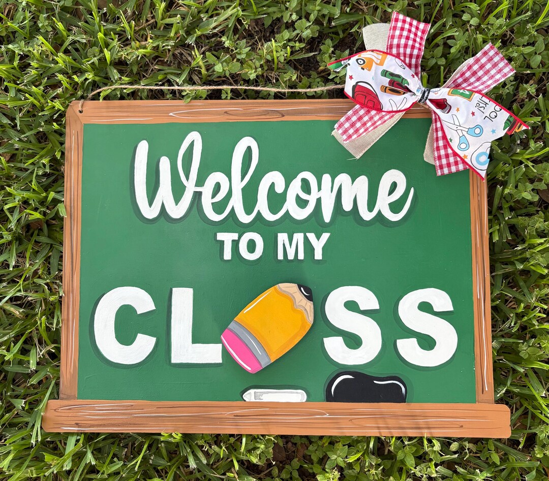 Classroom Door Hanger: Interchangeable Teacher Decor, Chalkboard Sign ...