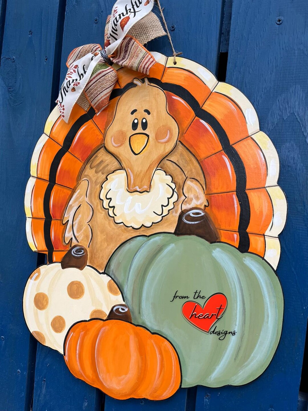 Turkey Door Hanger | Thanksgiving Decor | Fall Door Sign | Turkey Day ...