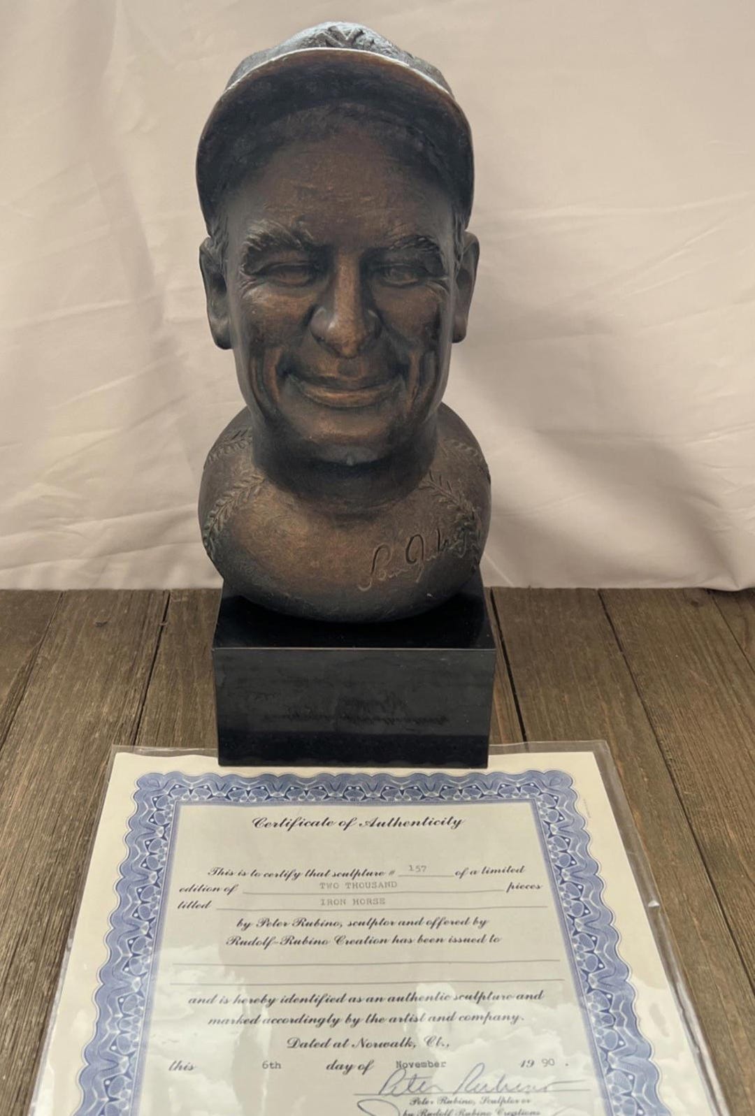 RARE Lou Gehrig Bust Statue by Peter Rubino + Rudolf Ltd. Ed /2000 W ...