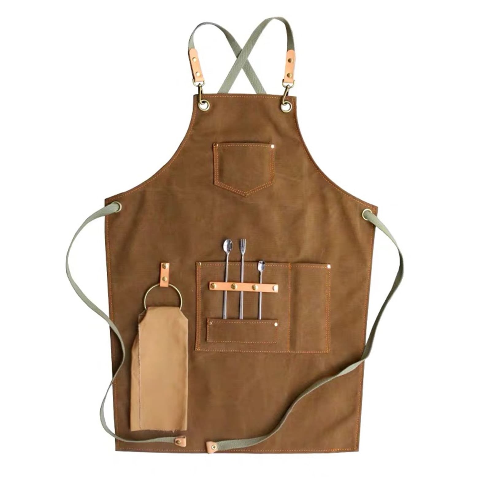Work Canvas Apron For Barber Barista Bistro Bartender Aprons Etsy