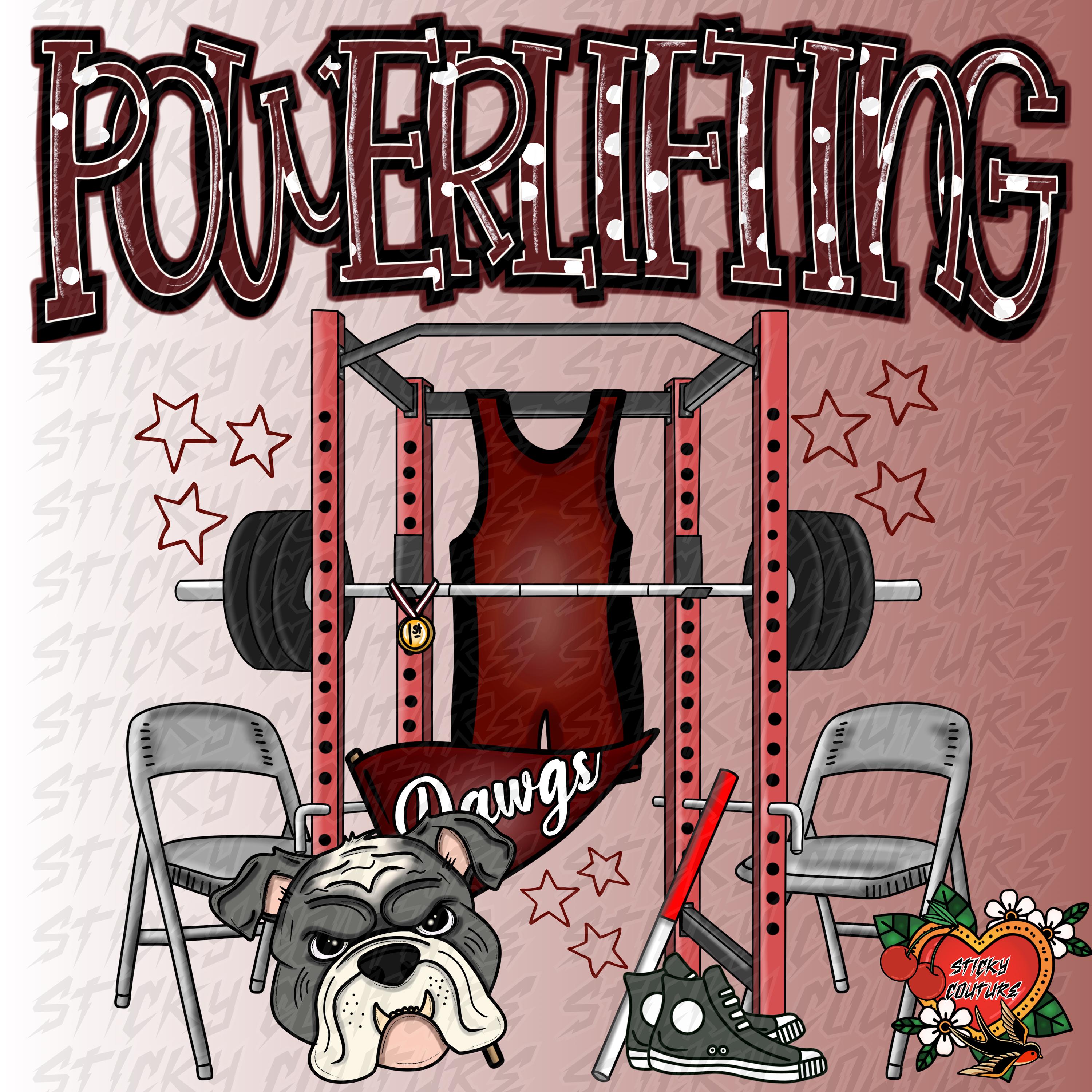 Original Creator Custom Powerlifting Mascot Colors Hand Drawn Doodle ...