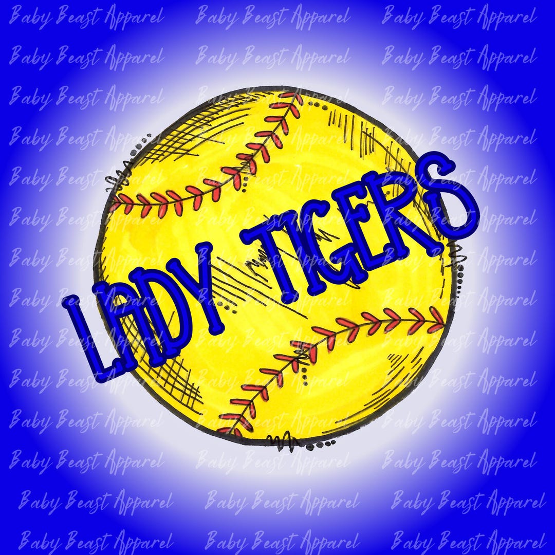 Custom Team Hand Drawn Doodle Softball PNG - Etsy