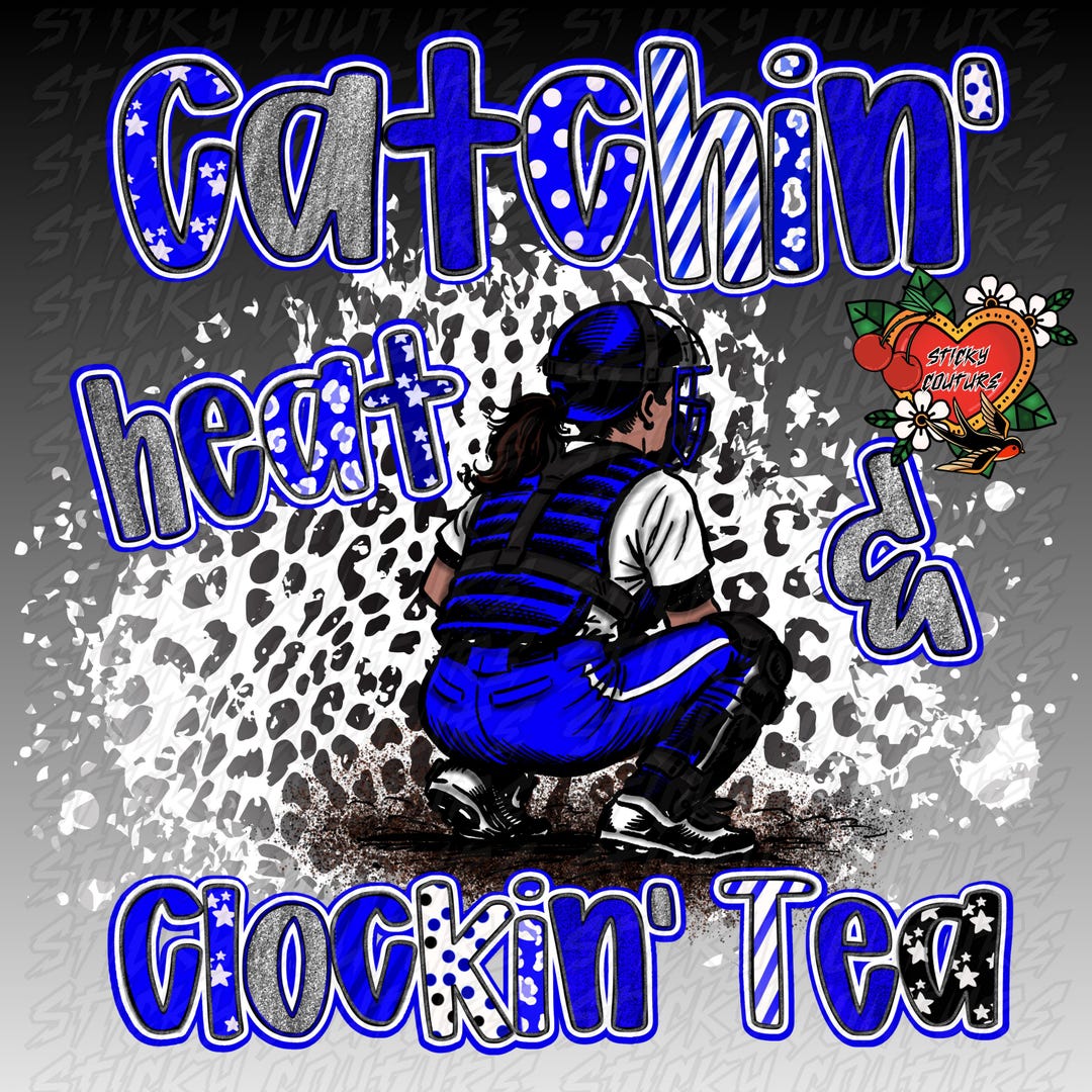 Custom Catcher Softball Design Digital Download Png...catchin Heat ...