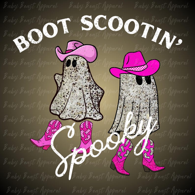 Boot Scootin' Spooky PNG Digital Download Cute Halloween Cowgirl Ghost ...