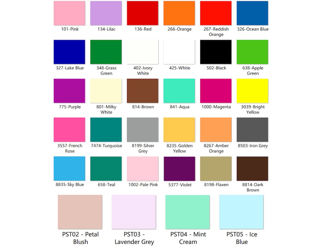 Acrylic (PMMA) Opaque/pastel Color Sheets, 3.0mm Thickness (.118"), 34 ...