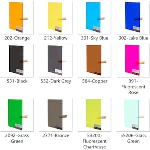 Full Sets of Acrylic (PMMA) Tinted Color Sheets With All 18 Available ...