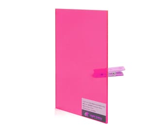 Acrylic PMMA Tinted Color Sheet, 3.0mm Thickness .118 Fluorescent Rose ...