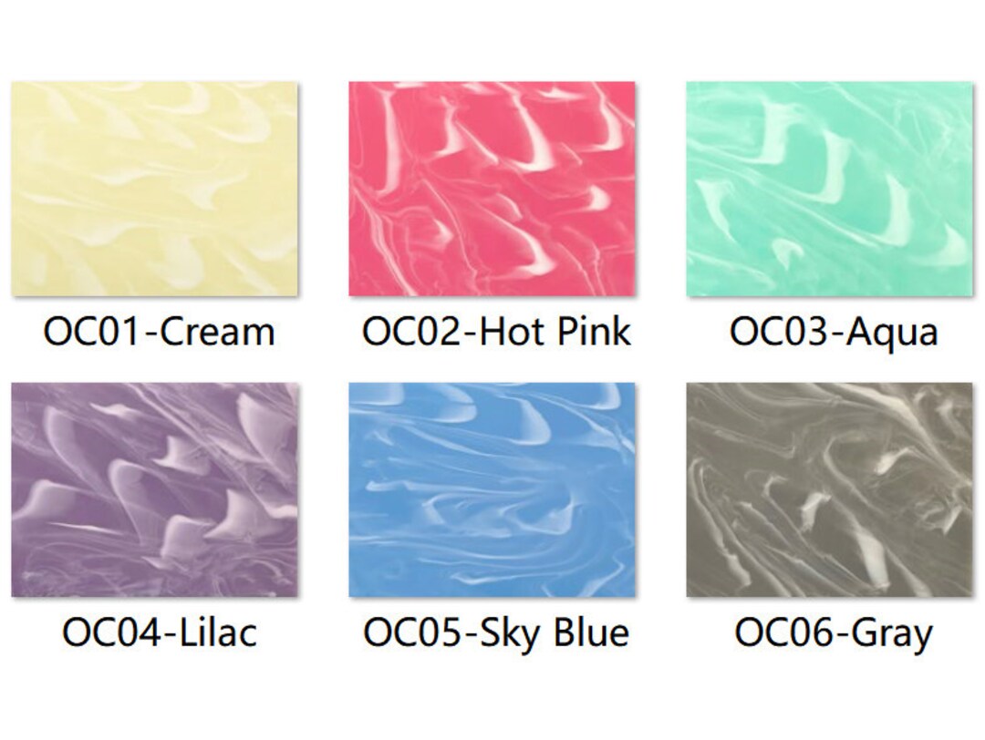 Acrylic (PMMA) Opaque Cloudy Sheets, 3.0mm Thickness (.118"), 6 Colors ...
