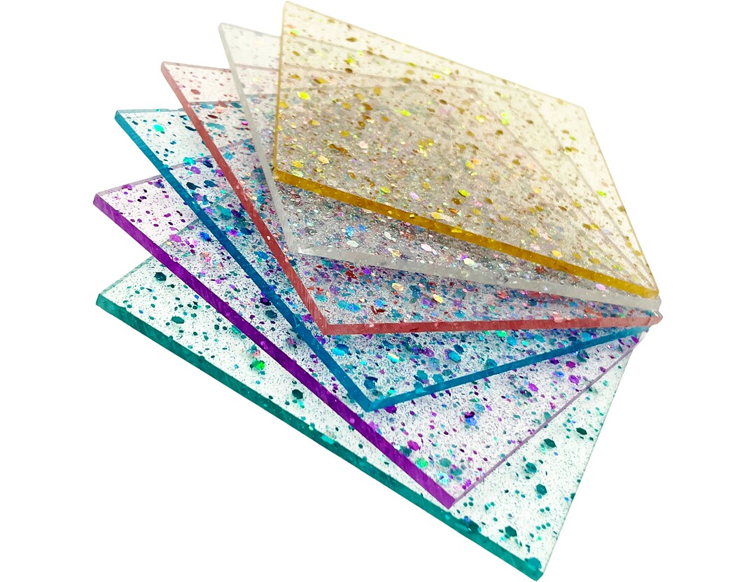 Full Sets of Acrylic (PMMA) 2-sided Hexagon Chunky Glittering Sheets ...