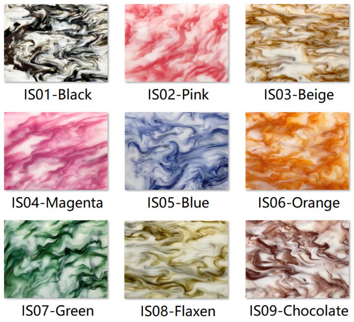 Full Sets of Acrylic Ivory Smoky Sheets With All 9 Available Colors ...