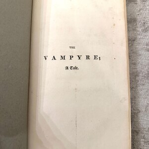 First VAMPIRE Book in English - Polidori - Etsy