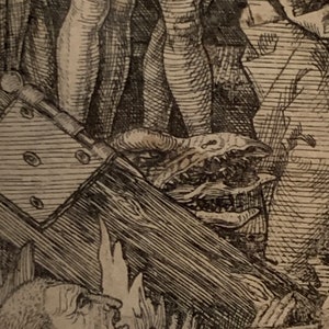 Original Old Master Etching With Monsters Lambert Hopfer After Albrecht ...