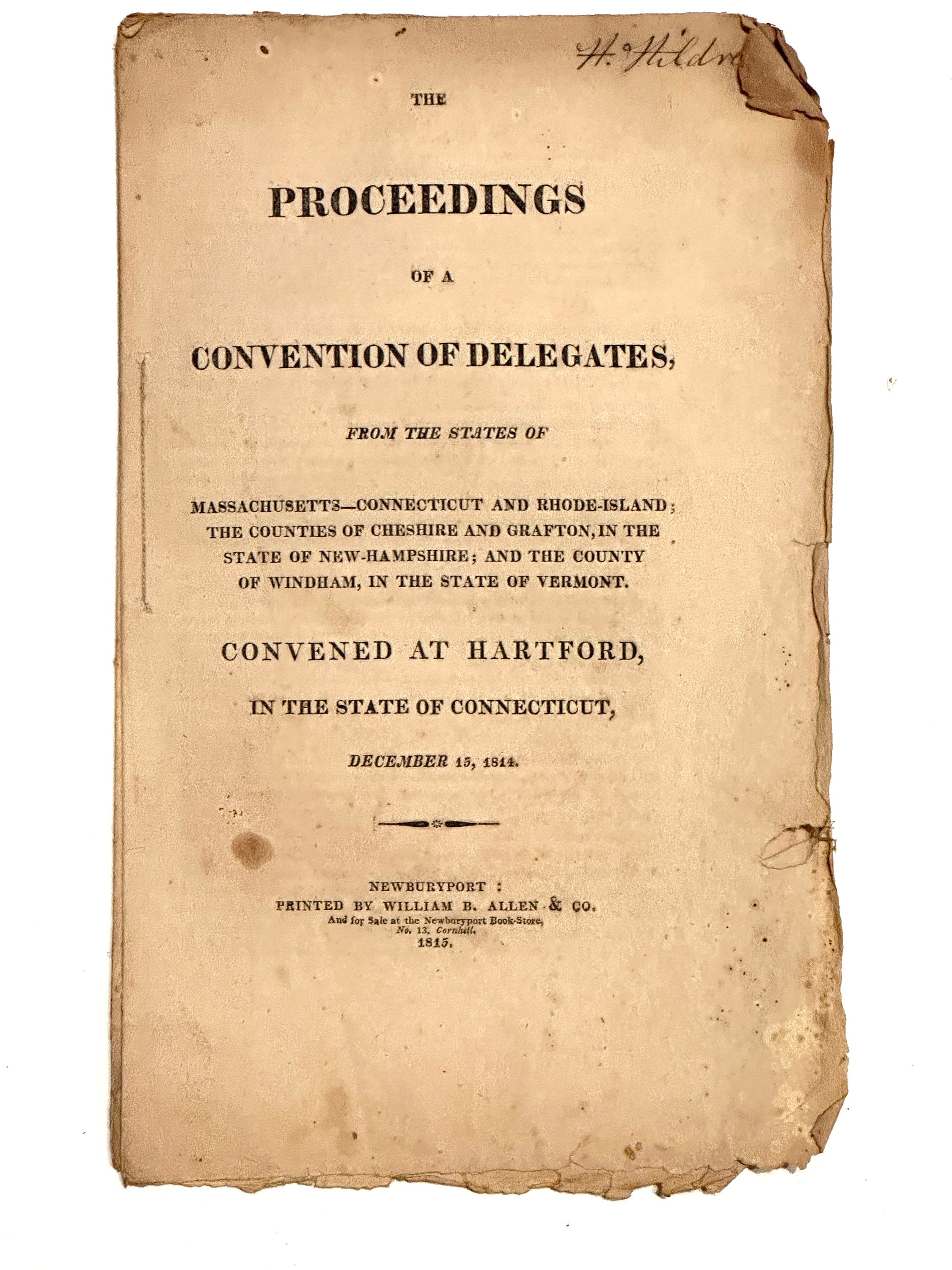 Rare Uncut 1815 Tract of the SECRET Hartford Convention - Etsy