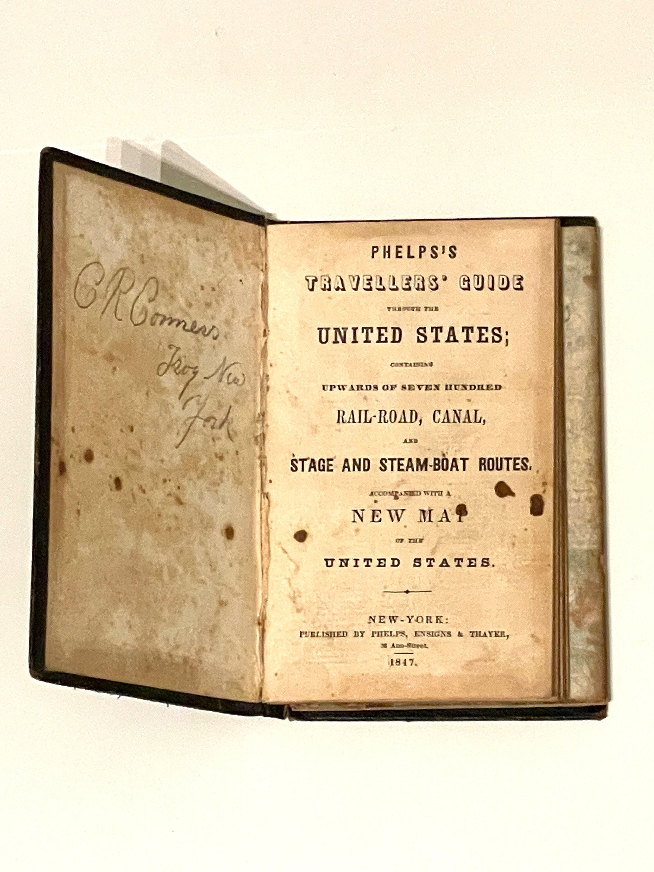 Rare 1847 United States Guide With the Large Colored MAP That Extends ...