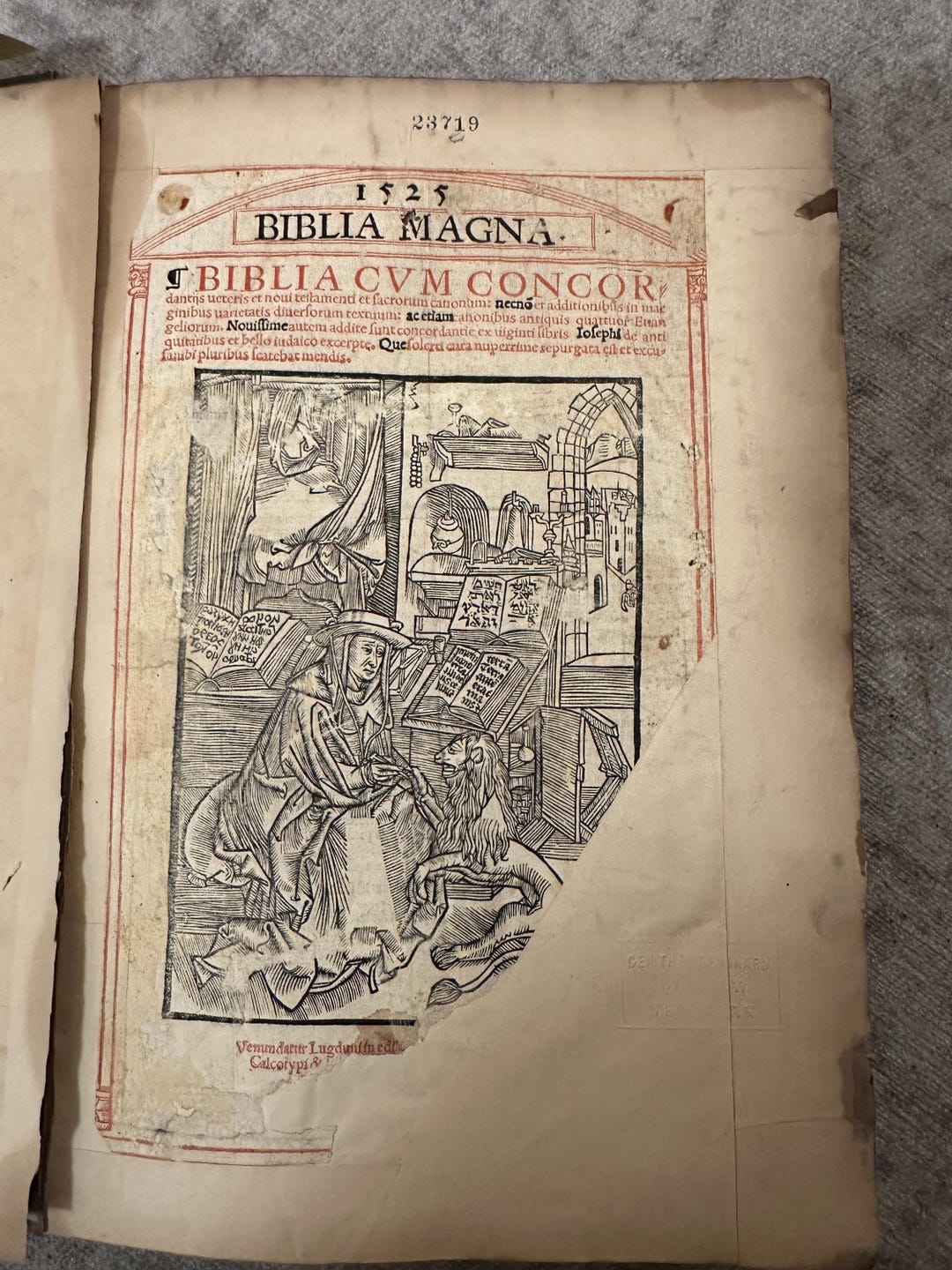 1525 LATIN BIBLE – Mareschal’s Second Lyon Edition, Illustrated With ...