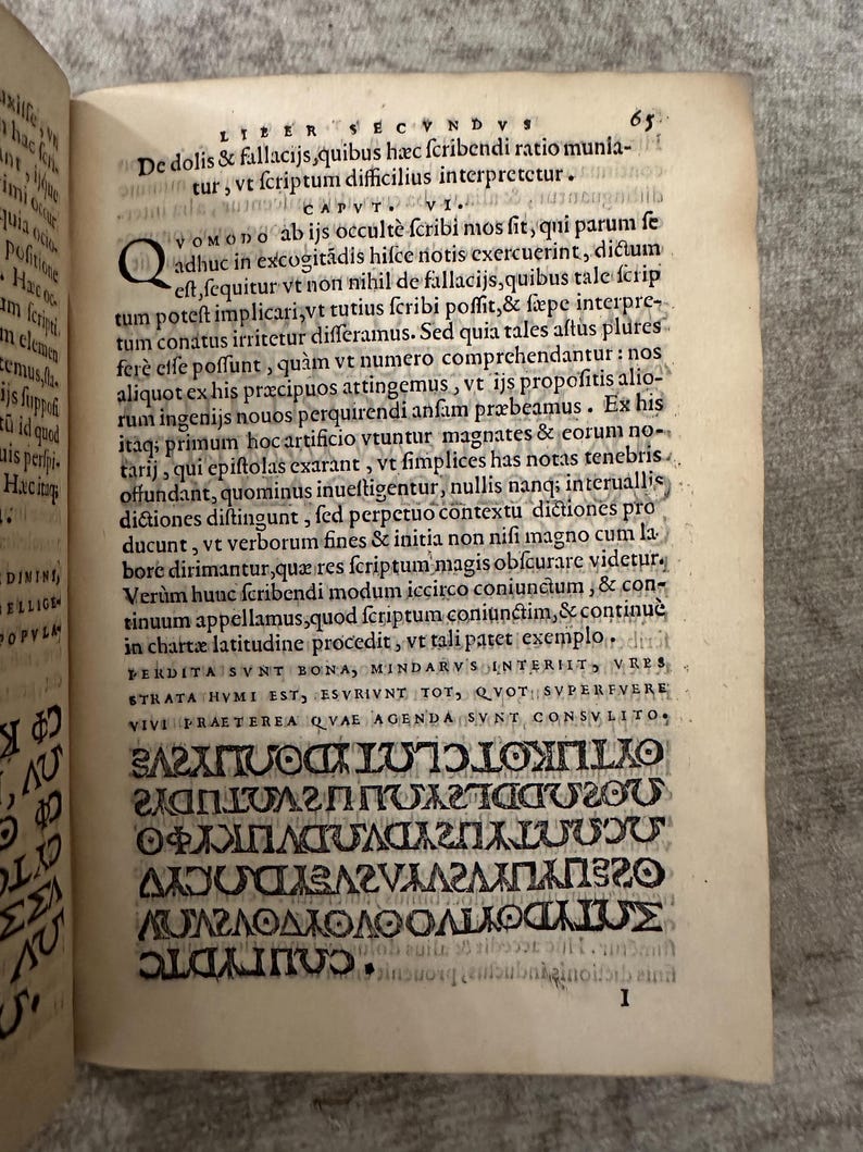 Rare Early Work on Cryptography Giovan Battista Della Porta, 1563 - Etsy
