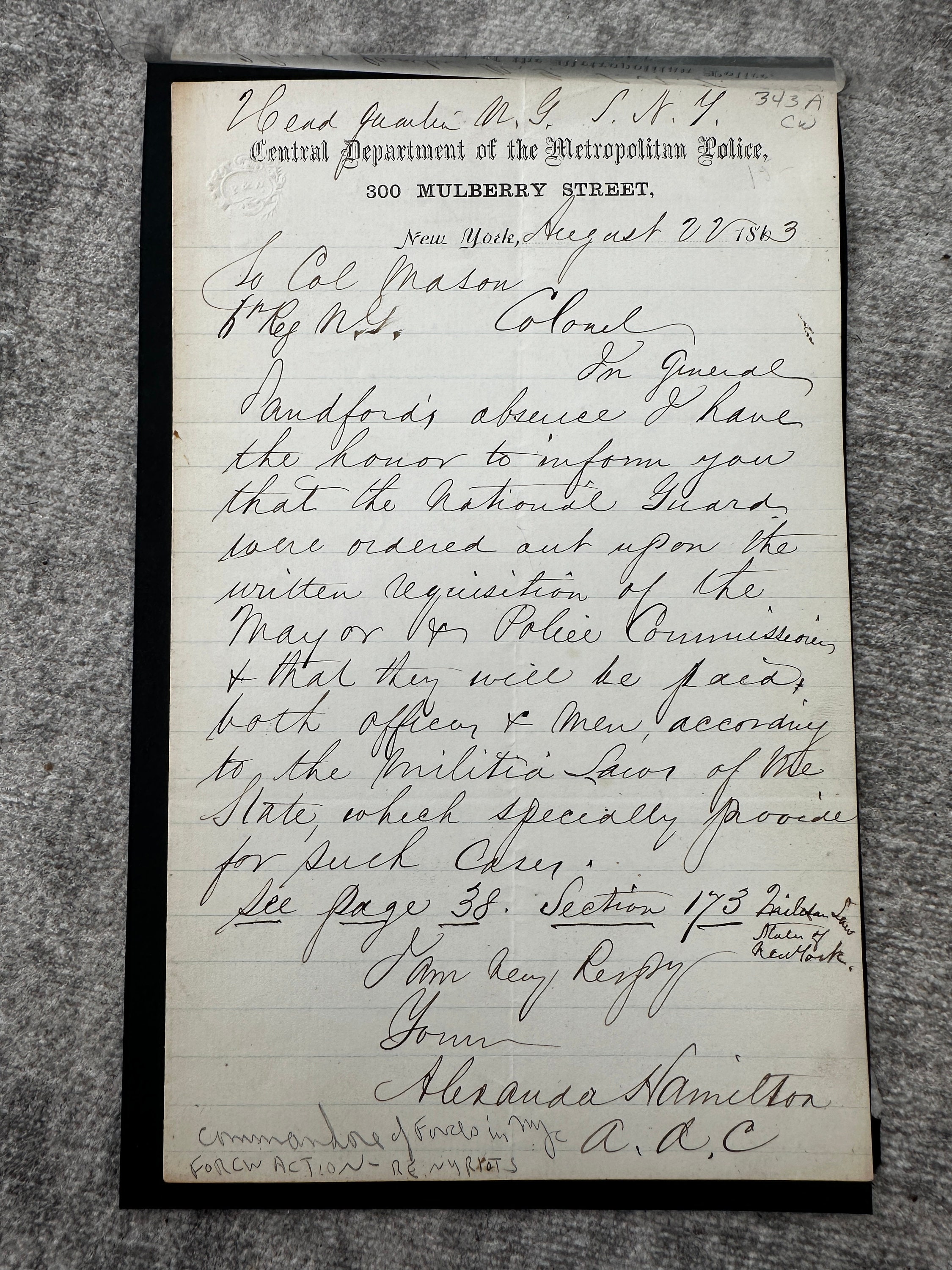 Rare 1863 NYC Police Draft Riots Letter. Civil War - Etsy Australia