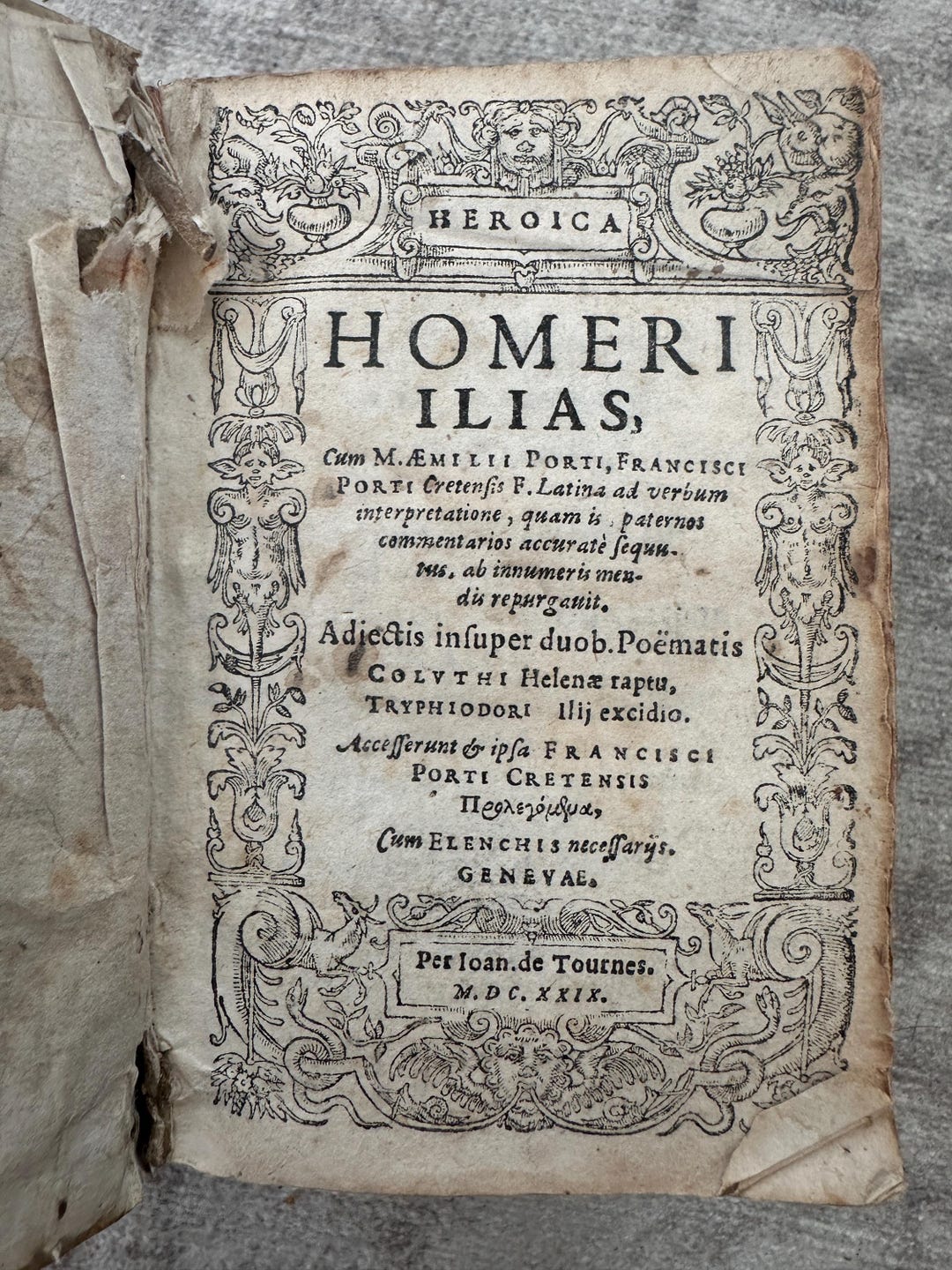 Rare 1629 Edition of Homer's Iliad With Latin Commentary - Etsy
