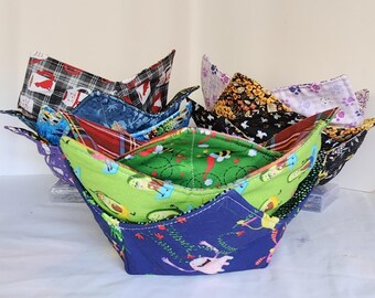 Bowl Cozies Set Floral Mauve Sage, Reversible, Boho Neutral, Soup ...