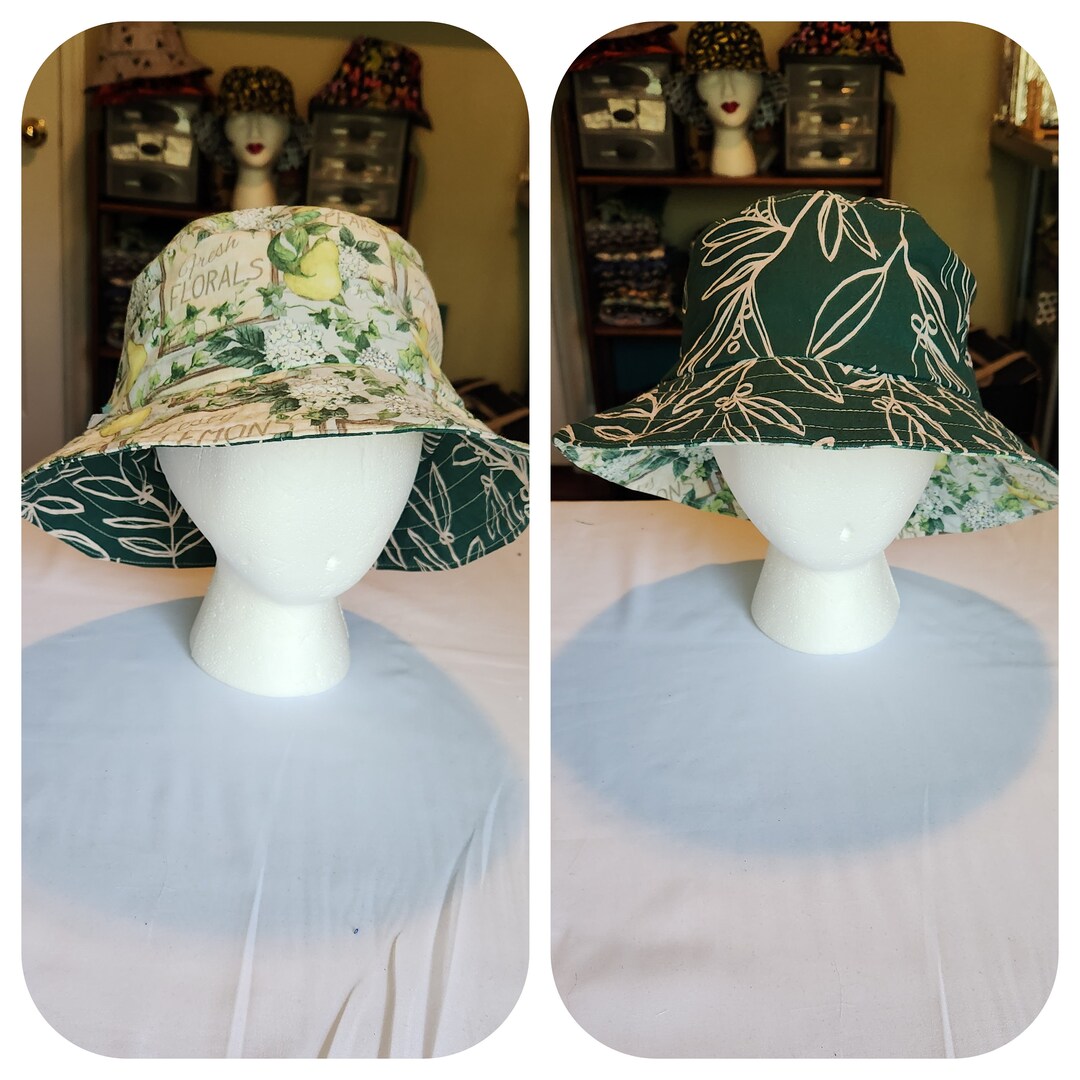 Bucket Hats Reversible, One of a Kind & Handmade 1 Size 23 ...