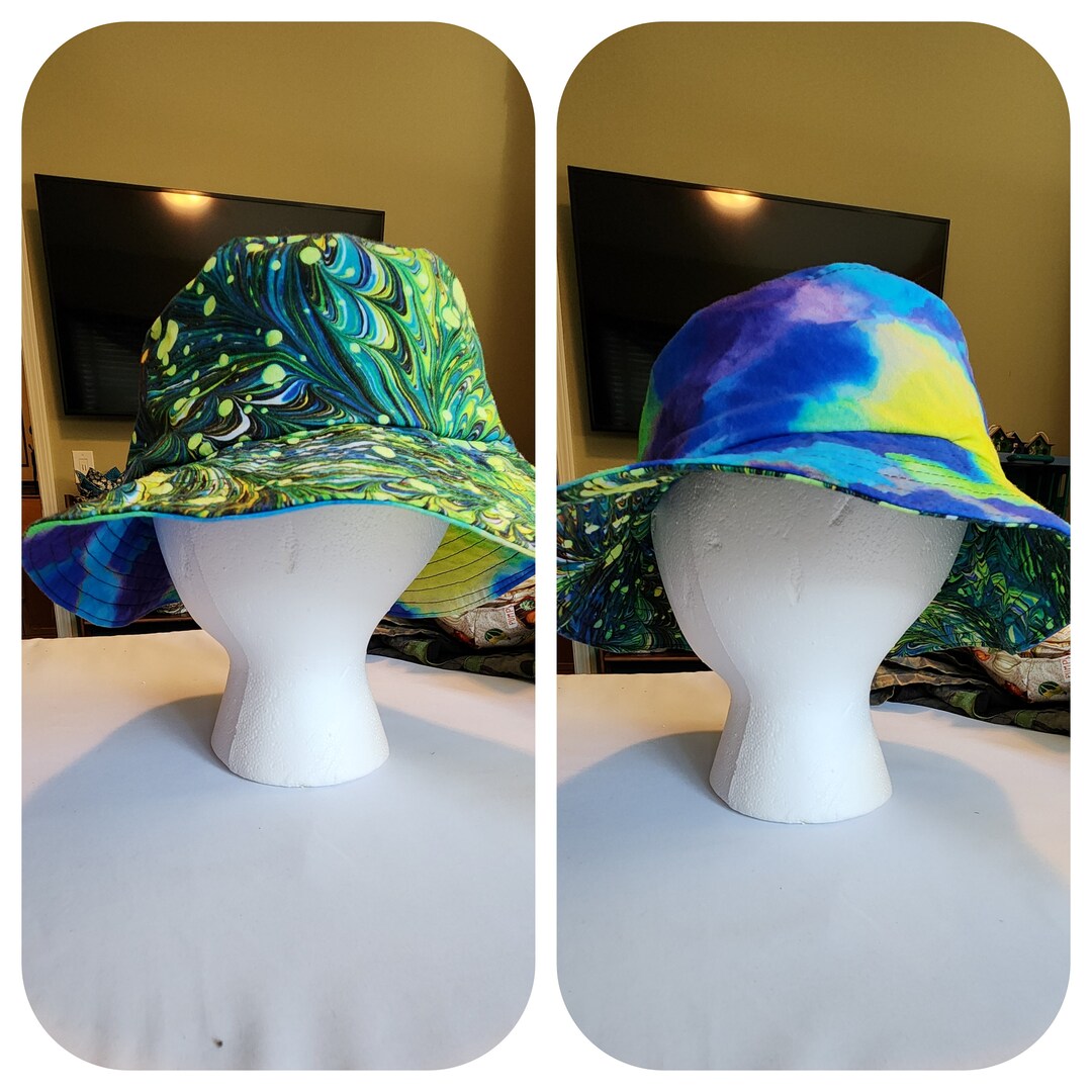 Bucket Hats Reversible, One of a Kind & Handmade 1 Size: Standard Adult ...