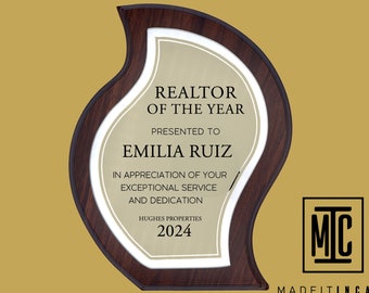 Realtor Gift - Custom Plaque - Wooden Award - Closing Gift - Realtor of ...