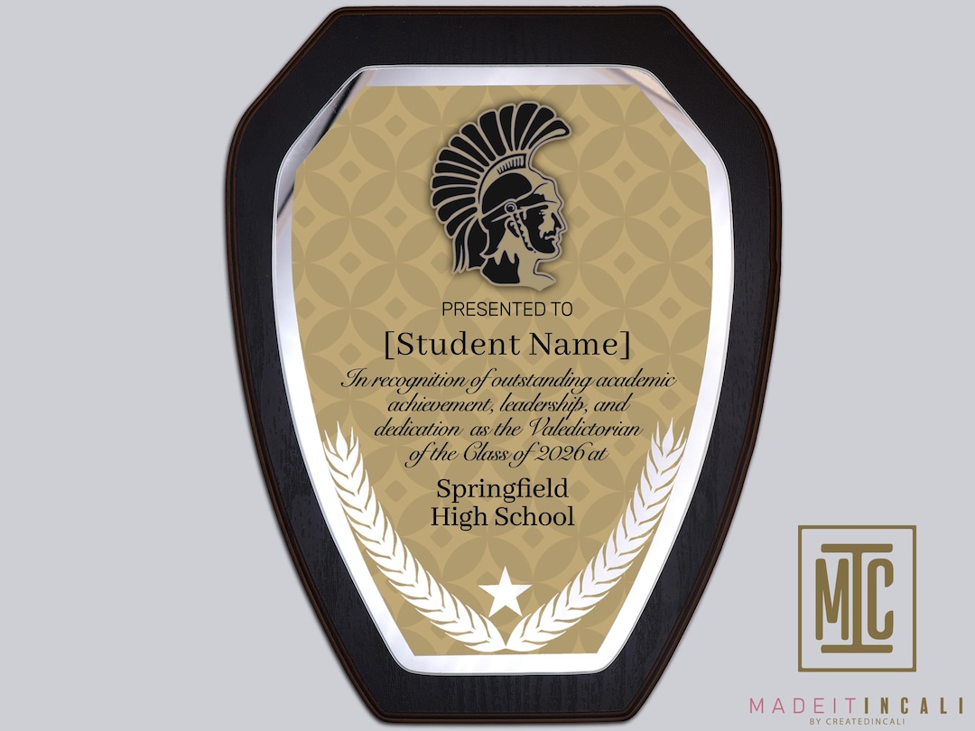 Valedictorian Plaque, Graduation Gift, Academic Award, Graduation ...