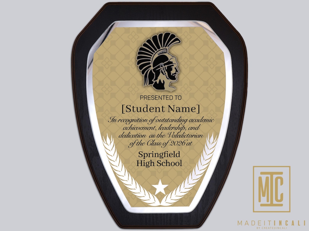 Valedictorian Plaque, Graduation Gift, Academic Award, Graduation ...