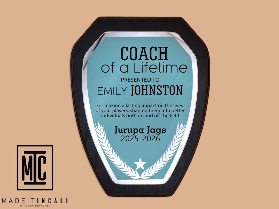 Coach Award Plaque, Coach of a Lifetime, Glass Coach Plaque, Gift for ...